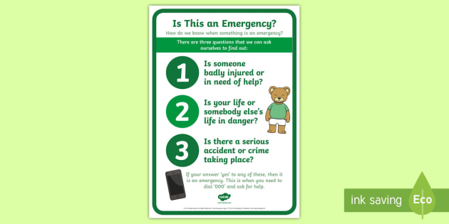 FREE! - When is it an Emergency? A4 Display Poster to Support Teaching ...