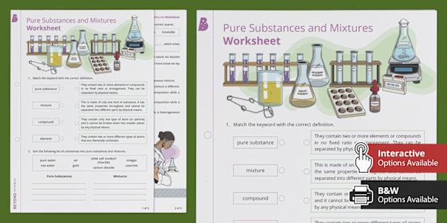 Chemistry Mixtures Worksheet • Twinkl.com.au