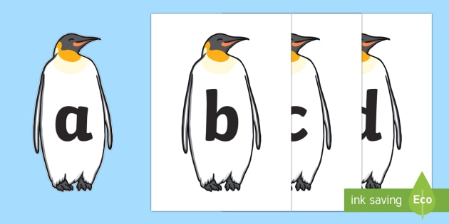 A-Z Alphabet on Penguins Topic Words on Topic Images