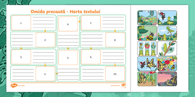 Omida precaută - Harta textului cu posibilitate de completare digitală