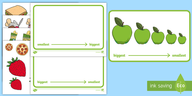 Workstation Pack: Food Size Ordering Activity Pack