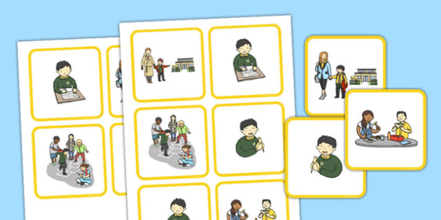 School Sequencing Cards (teacher made)