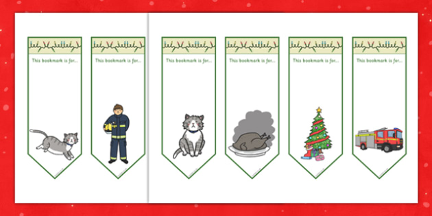 Christmas Cat Themed Bookmarks (teacher made)