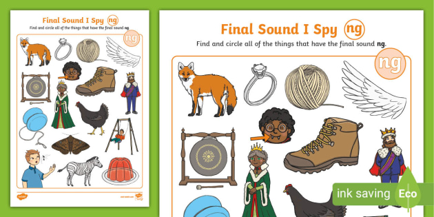 Final Sounds I Spy Activity: Digraph ng (teacher made)