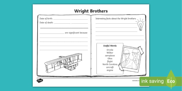 Wright Brothers Significant Individuals Writing Frame