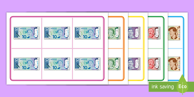 New Zealand Money (Notes) Matching Game (teacher made)