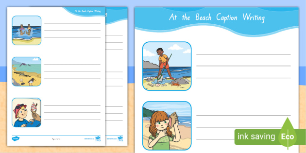 At the Beach Caption Writing (teacher made)
