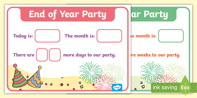 End of Year Celebration Countdown (teacher made)