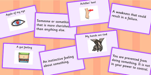 Body Idioms Matching Cards - definition, bodies, match, activity