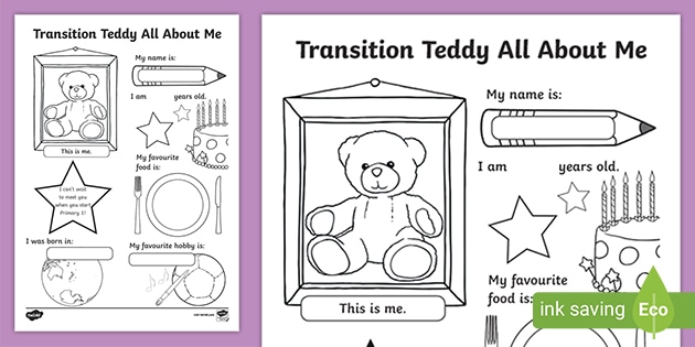 Transition Teddy All About Me (teacher made)