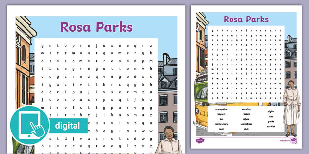 Rosa Parks Word Search Activity (teacher made)