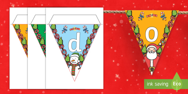 Merry Christmas in Welsh Display Bunting