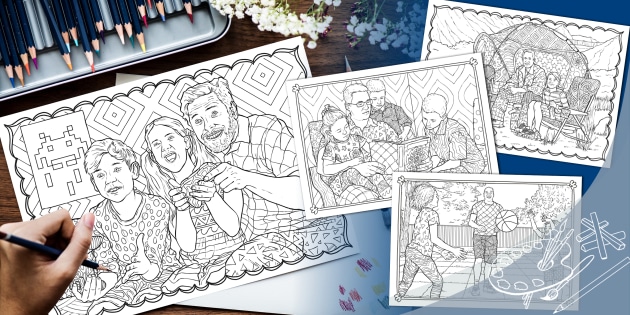 Father's Day Mindfulness Colouring Activity Posters Pack