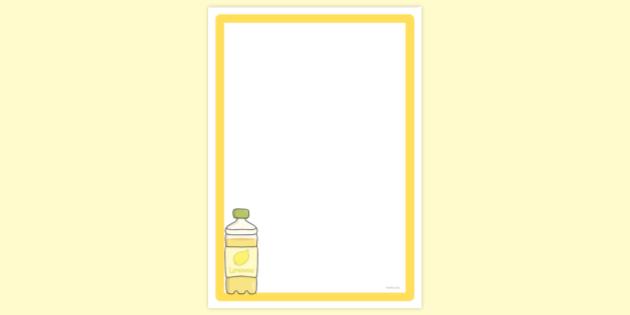 FREE! - Simple Blank Lemonade Page Border | Page Borders | Twinkl