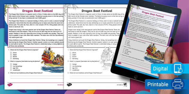 Dragon Boat Festival Reading Comprehension | Twinkl USA