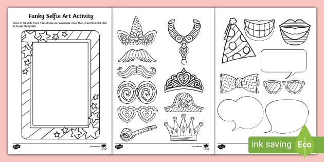 Funky Selfie Art Activity (teacher made)