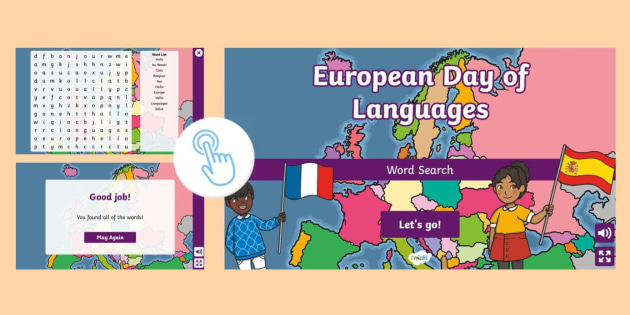 Interactive European Day of Languages Word Search
