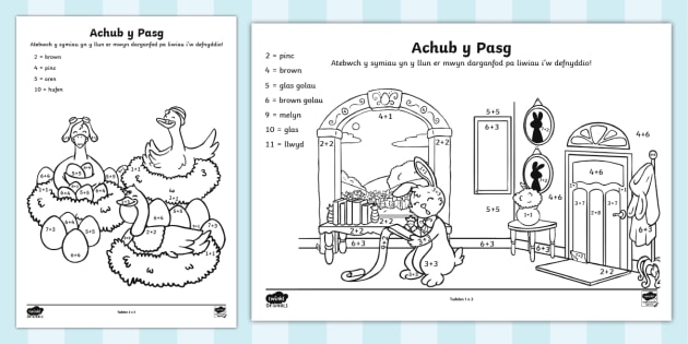 Achub y Pasg: Lliwio wrth Rifo (Teacher-Made)