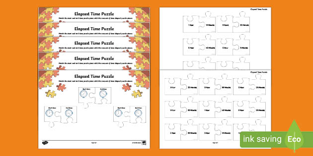 Elapsed Time Puzzle (teacher made)