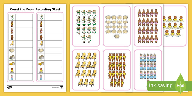 Count the Room 11-20: Goldilocks and the Three Bears Activity Pack