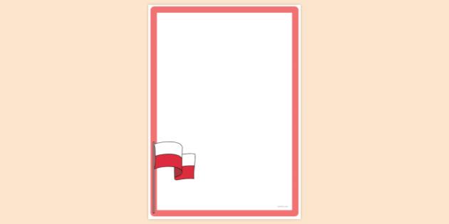 FREE! - Polish Flag Page Border | Page Borders | Twinkl