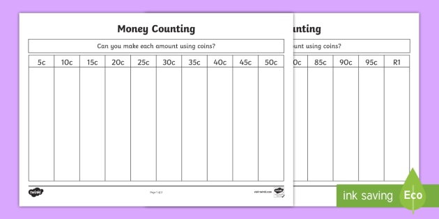 Sorting Money Worksheet / Worksheet