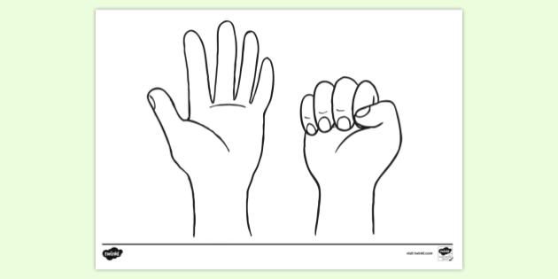Finger Counting Five Colouring | Colouring Sheets