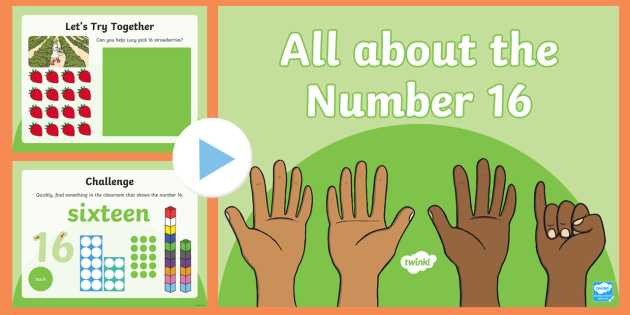 All About Number 16 PowerPoint (teacher made)