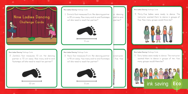 Nine Ladies Dancing Challenge Cards