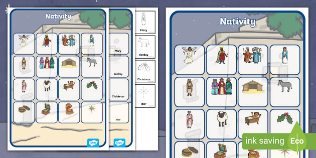 Nativity Vocabulary Matching Mat (teacher made)