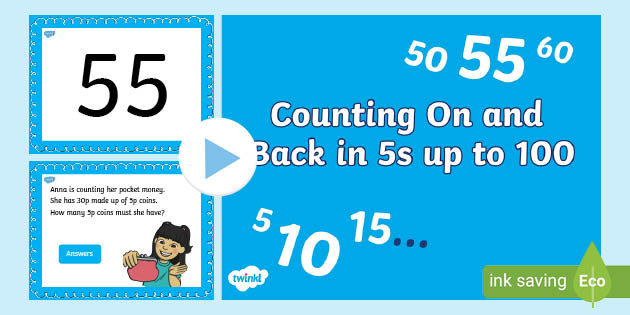 Counting On and Back in 5s up to 100 PowerPoint Activity