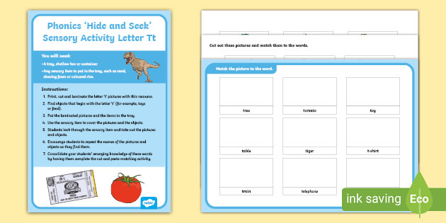 Phonics 'Hide and Seek' Sensory Activity - Letter Tt
