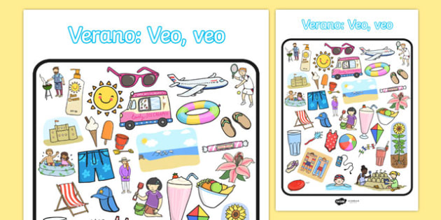 Verano: Veo, veo Summer-Themed I Spy With My Little Eye Activity Spanish