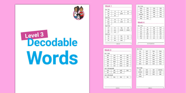 Level 3 Decodable Word Booklet (teacher made)