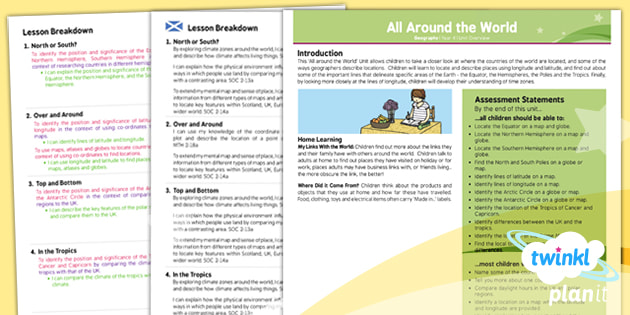 FREE! - Geography: All Around the World Year 4 Planning Overview CfE