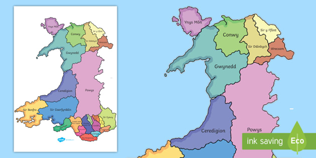 Jig-So Map Siroedd Cymru (teacher made)