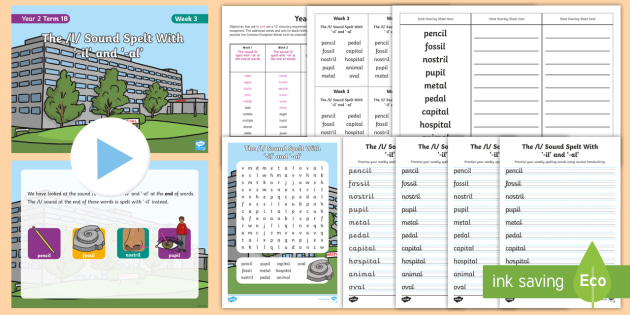 Year 2 Term 1B Week 3 Spelling Pack (teacher made)