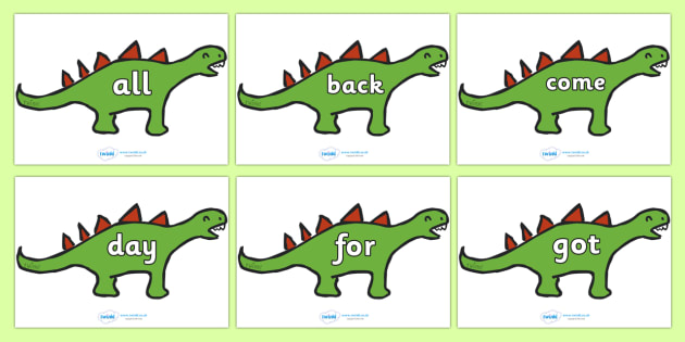 100 High Frequency Words on Dinosaurs (teacher made)
