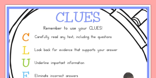 Use Your CLUES Strategy Large Poster (teacher made)