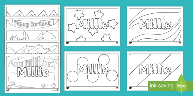FREE! - Millie Name Simple Colouring Activity Sheets