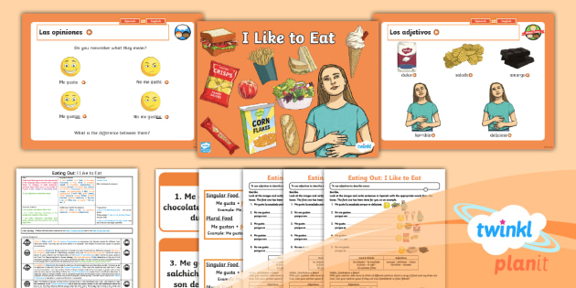 👉 Spanish Food Vocabulary - I Like to Eat Lesson Pack