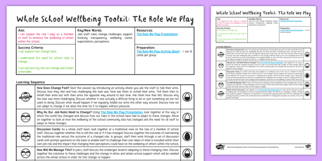The Role We Play Plan Adult Guidance - Job, Staff, Roles, Change ...