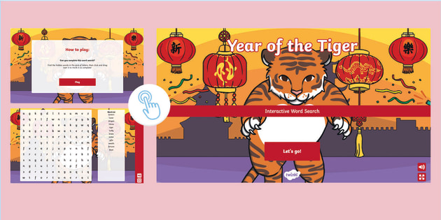 Year of the Tiger Interactive Word Search (Teacher-Made)