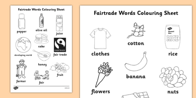 Fairtrade Words Colouring Sheets (teacher made)
