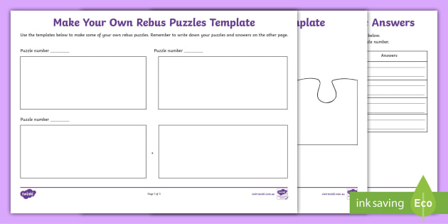 Make Your Own Rebus Puzzles Template | Lateral Thinking