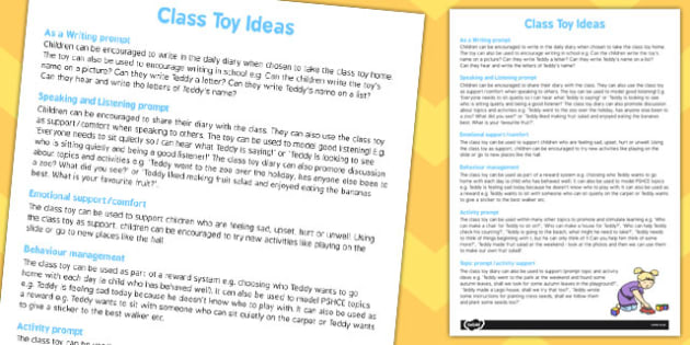 Class Toy Ideas Sheet - class toy, ideas, Worksheet, class, toy