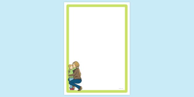 Mother Hugging Her Son Page Border | Page Borders | Twinkl