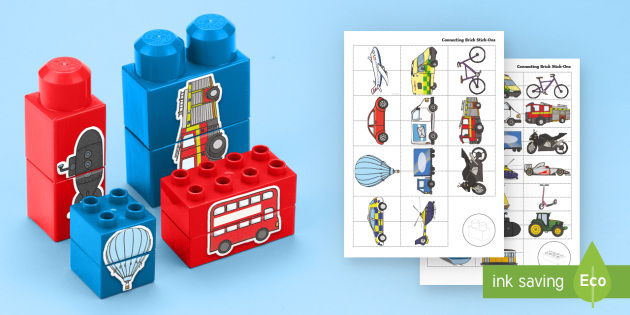 Transport EYFS Matching Connecting Bricks Game