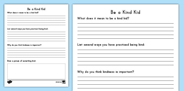 Be a Kind Kid Writing Activity (teacher made)