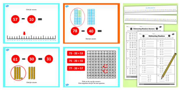 Year 2 Subtract 2 Digit Numbers and Tens Not Crossing 100